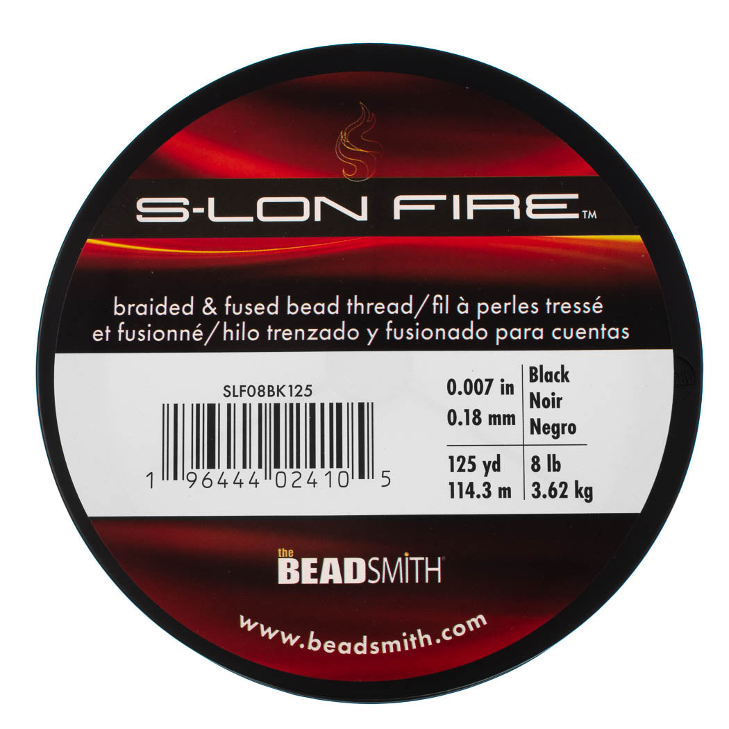 S-LON FIRE Black 8Lb Beading Thread 125 yard Spool – Aura Crystals, LLC