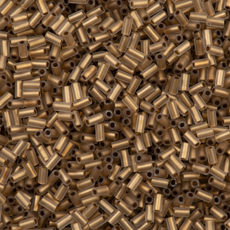 25g Toho 3mm Bugle Bead Inside Color Lined Matte Gold (989F) – Aura ...