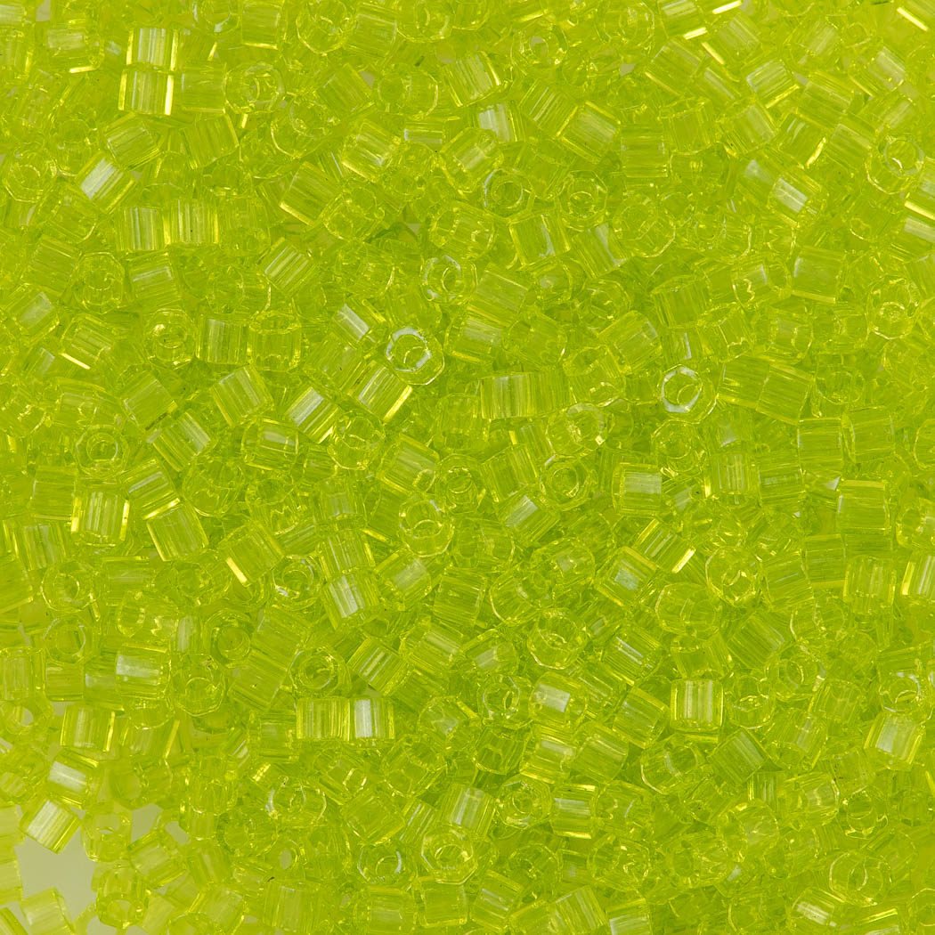 Miyuki Hex Cut Delica Seed Bead 10/0 Transparent Lime Green 2-inch Tub ...