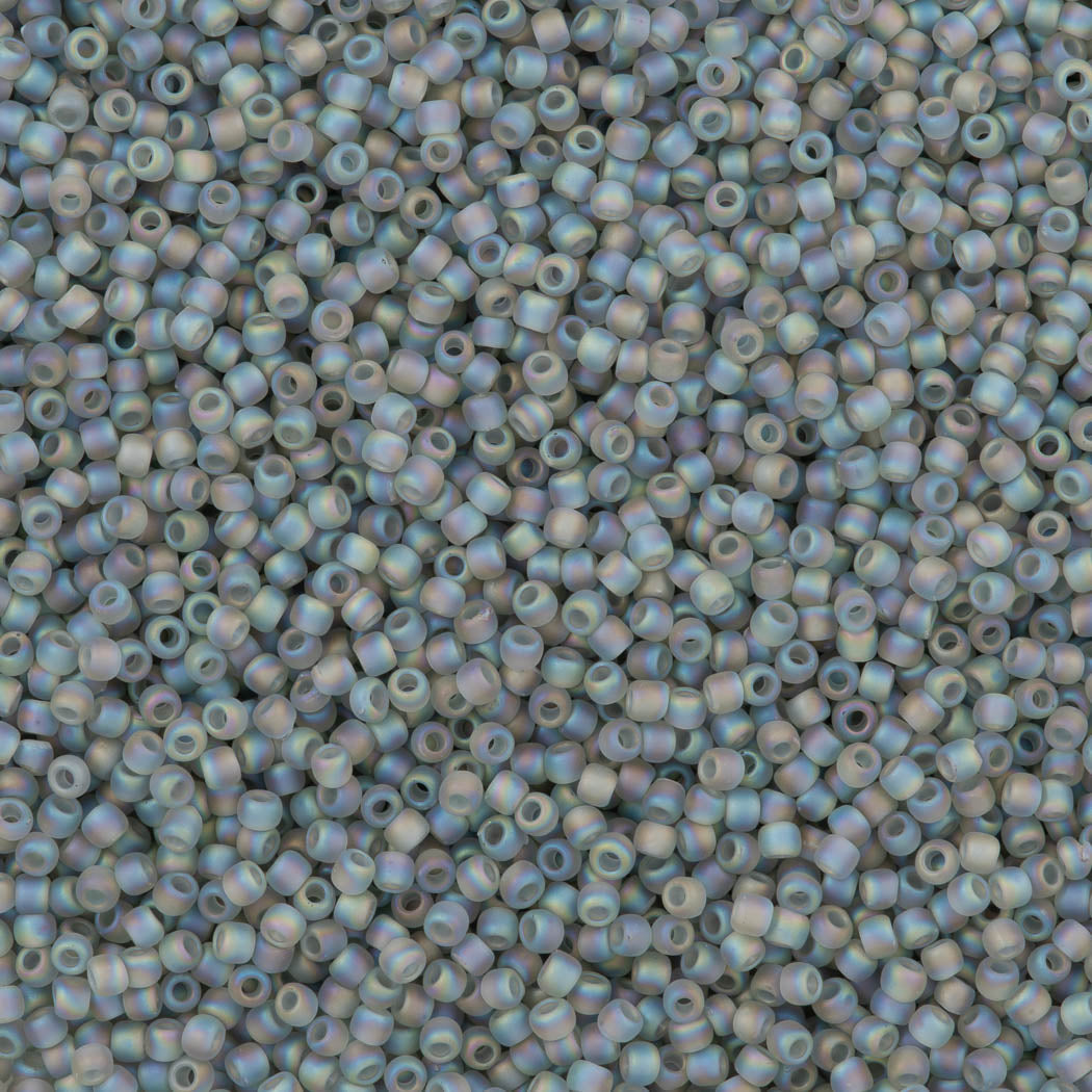 50g Toho Round Seed Bead 11/0 Transparent Matte Light Gray AB (176F ...