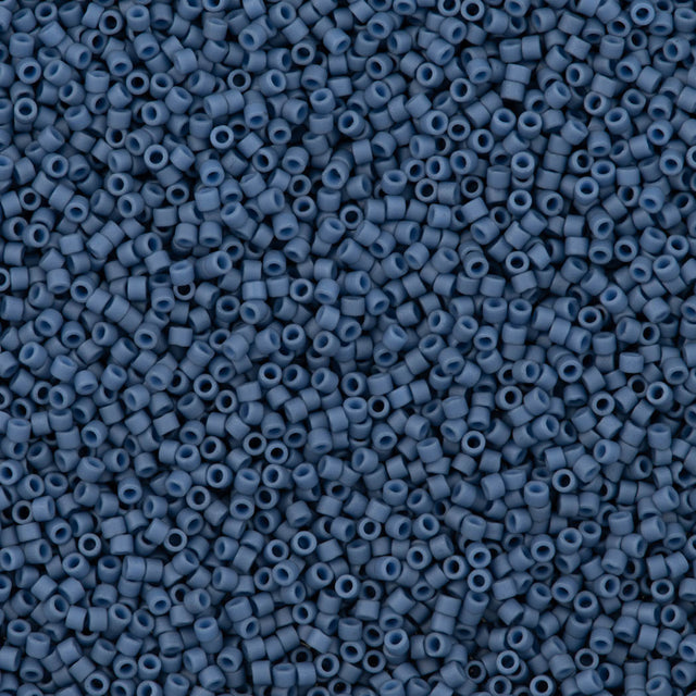 25g Miyuki Delica Seed Bead 11/0 Matte Glazed Luster Opaque Steel Blue ...