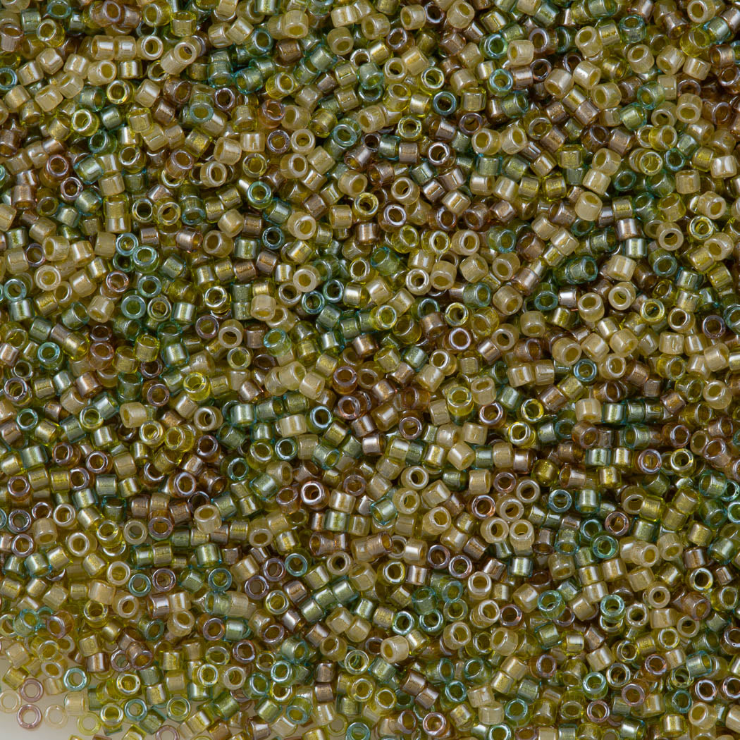 Miyuki Delica Seed Bead 11/0 Inside Color Lined Olive Green Forest Mix ...