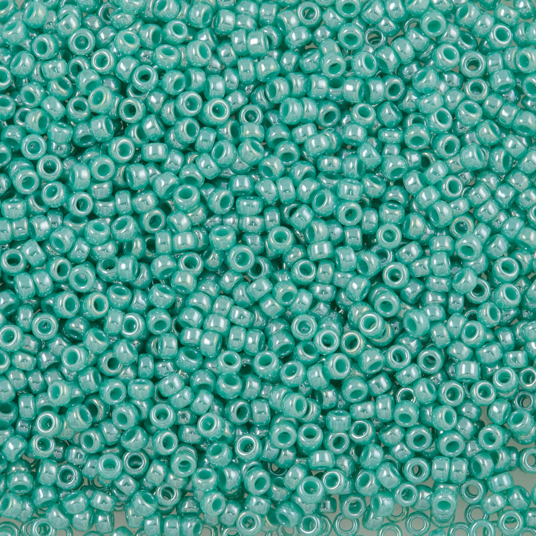 Miyuki Round Seed Bead 15/0 Opaque Aqua Luster 2-inch Tube (435) – Aura ...