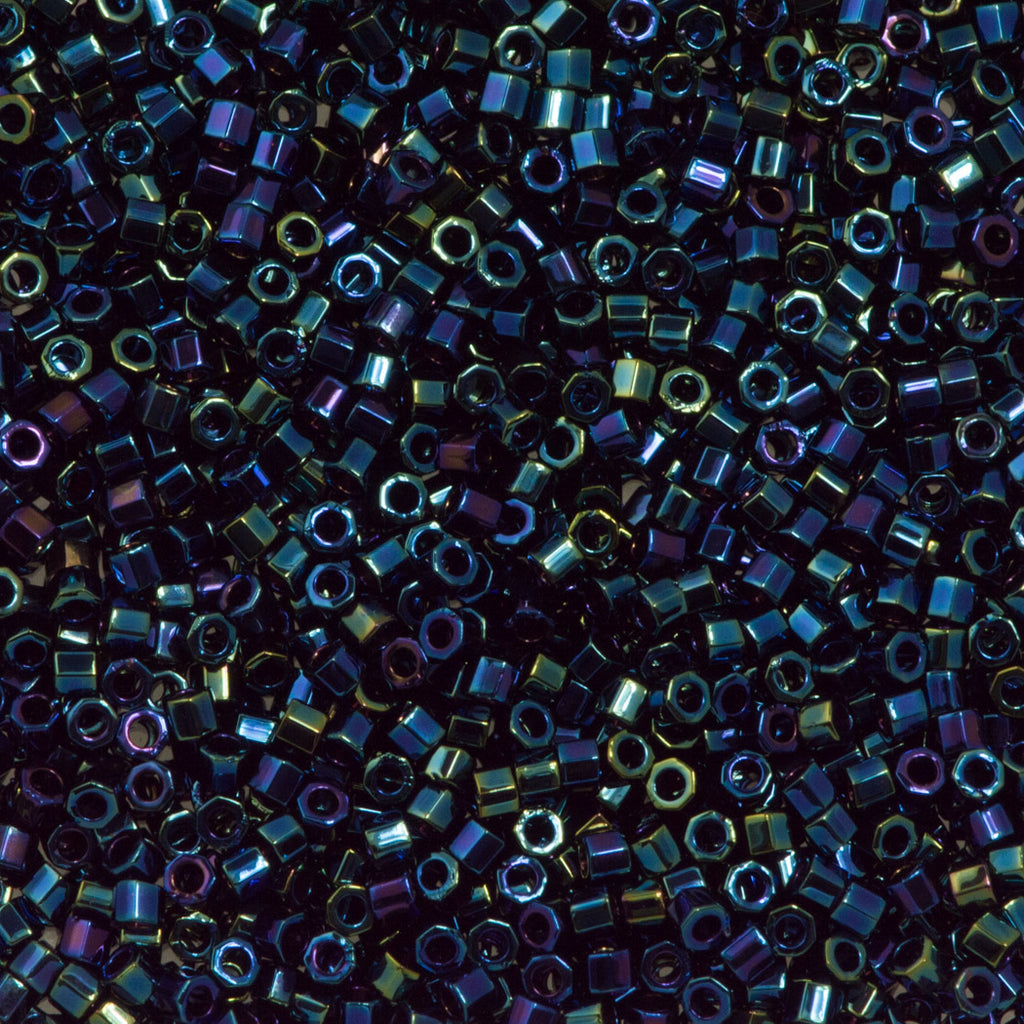 Miyuki Hex Cut Delica Seed Bead 10/0 Blue Iris 2-inch Tube DBMC2 | Aura ...