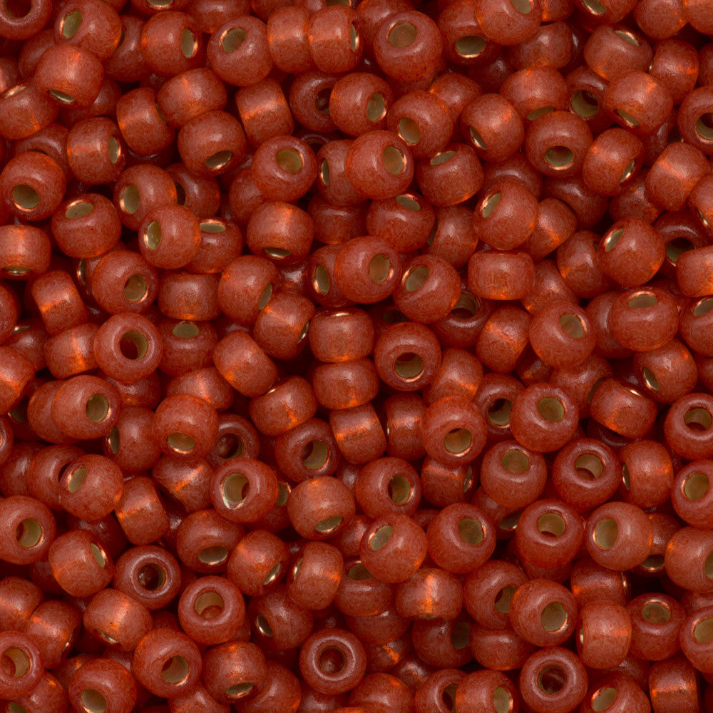 Miyuki Round Seed Bead 6/0 Duracoat Silver Lined Dyed Persimmon 20g Tu ...