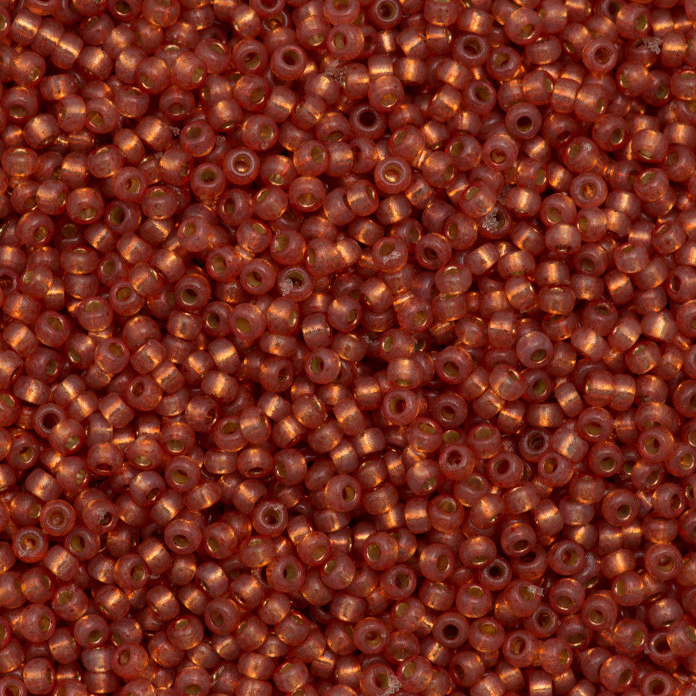 Miyuki Round Seed Bead 8/0 Duracoat Silver Lined Dyed Persimmon 25g (4 ...