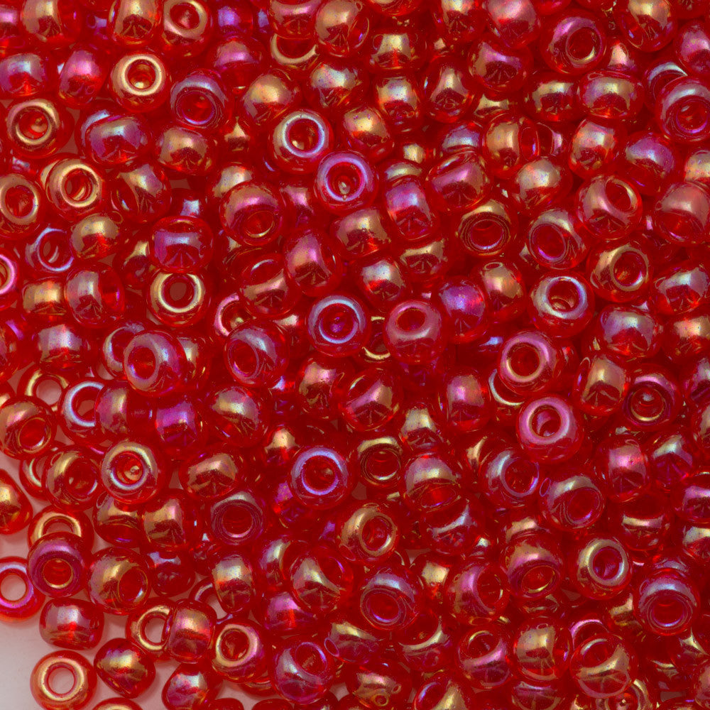 Miyuki Round Seed Beads 6/0 Transparent Red AB #254D – Aura Crystals, LLC