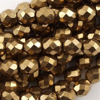 50 Czech Fire Polished 6mm Round Bead Bronze 90215 – Aura Crystals, LLC