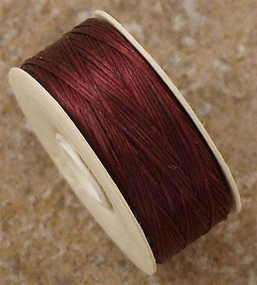 Size D Nymo Nylon Deep Maroon Thread 64 yard bobbin | Aura Crystals, LLC