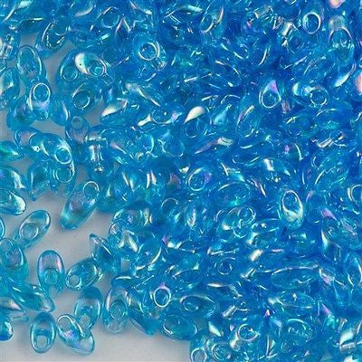 Miyuki Long Magatama Seed Bead Transparent Light Blue AB #260 | Aura ...
