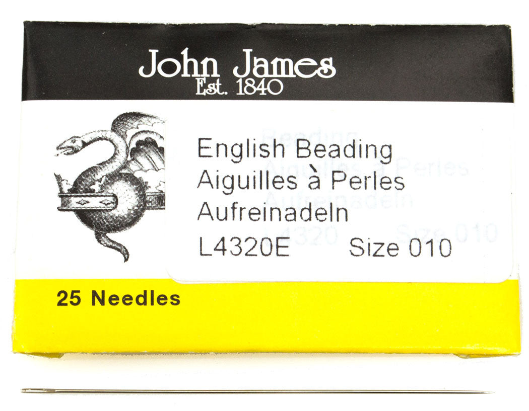 25 John James Beading Needles 55mm Size #10 | Aura Crystals, LLC