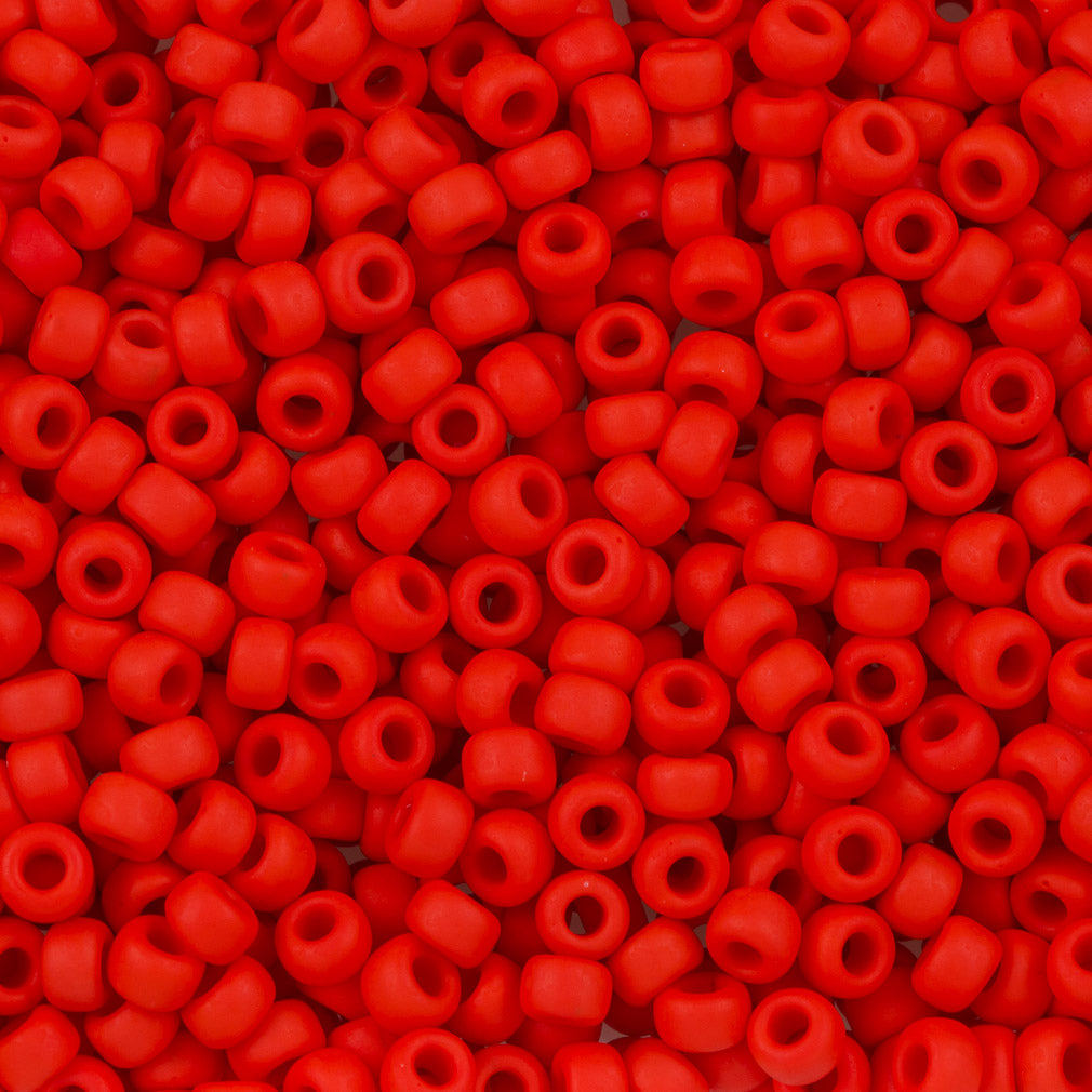 Miyuki Round Seed Bead 6/0 Matte Opaque Red #407F – Aura Crystals, LLC