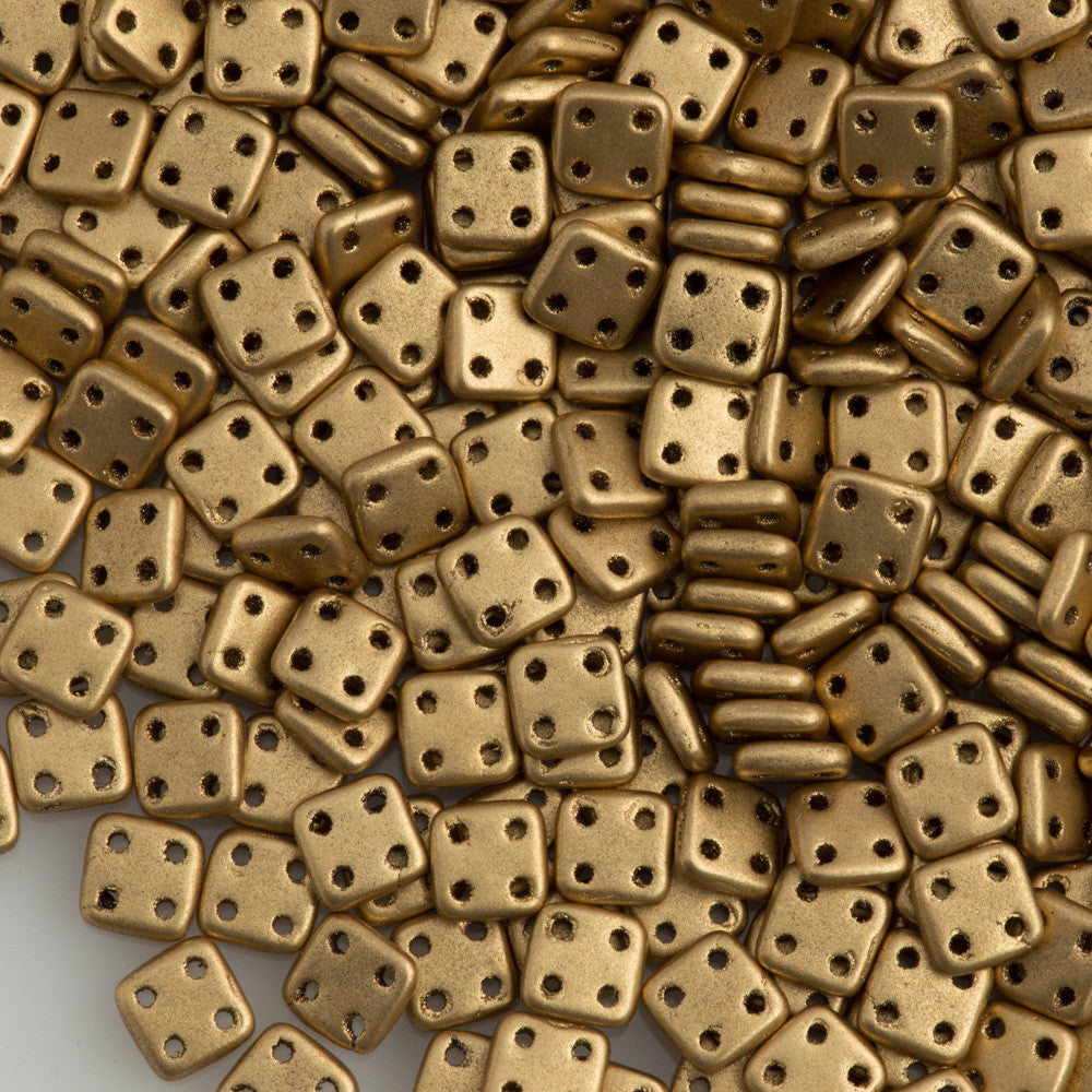 CzechMates 6mm Four Hole Quadratile Matte Metallic Flax Beads 8g Tube ...