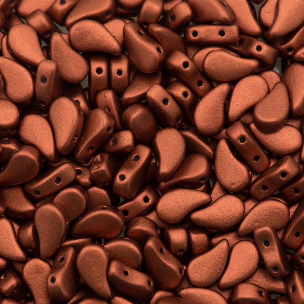 Paisley Duo 8x5mm Two Hole Bead Metalllic Antique Copper 21g Tube (017 ...