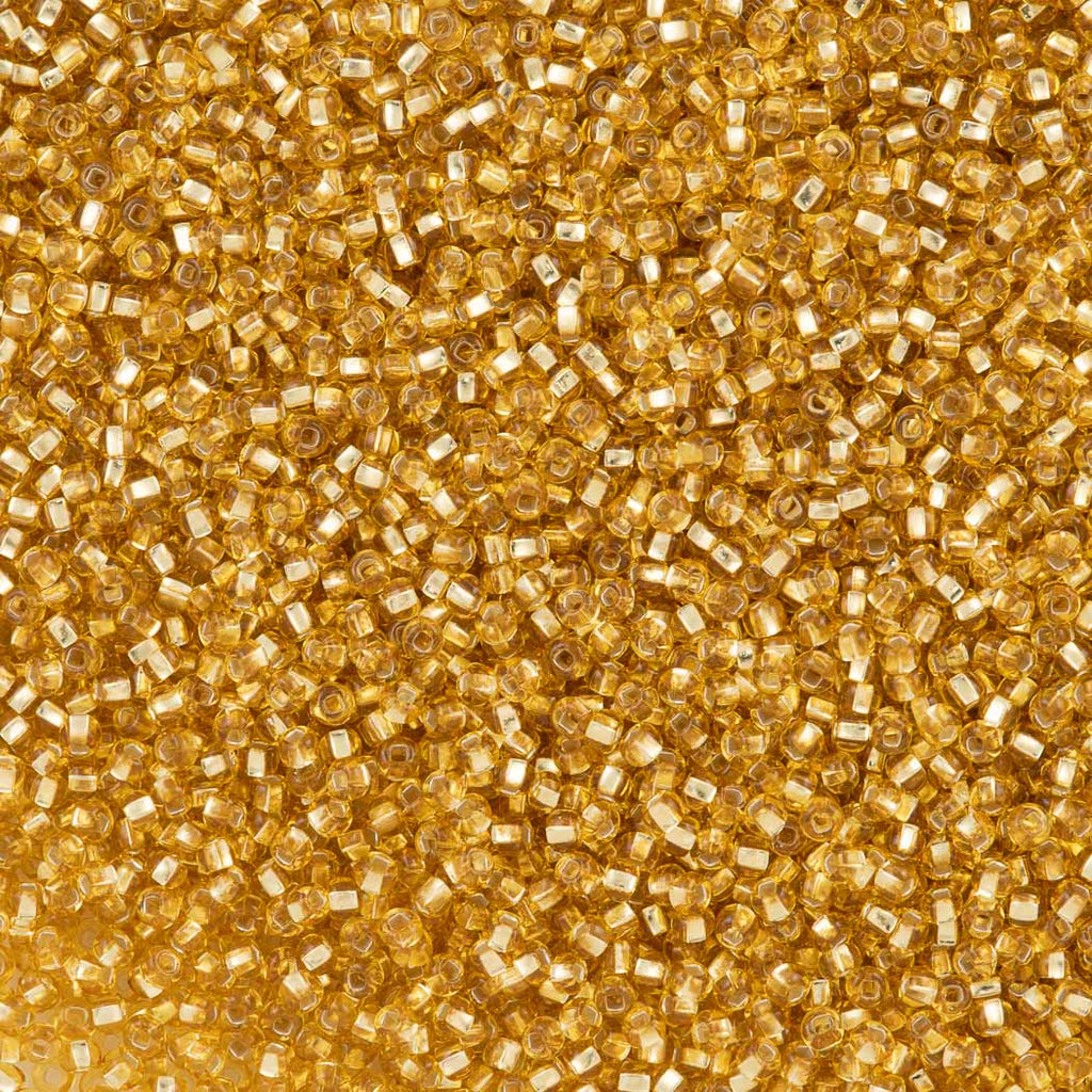 Czech Seed Bead 10/0 Silver Lined Gold (17020) | Aura Crystals, LLC