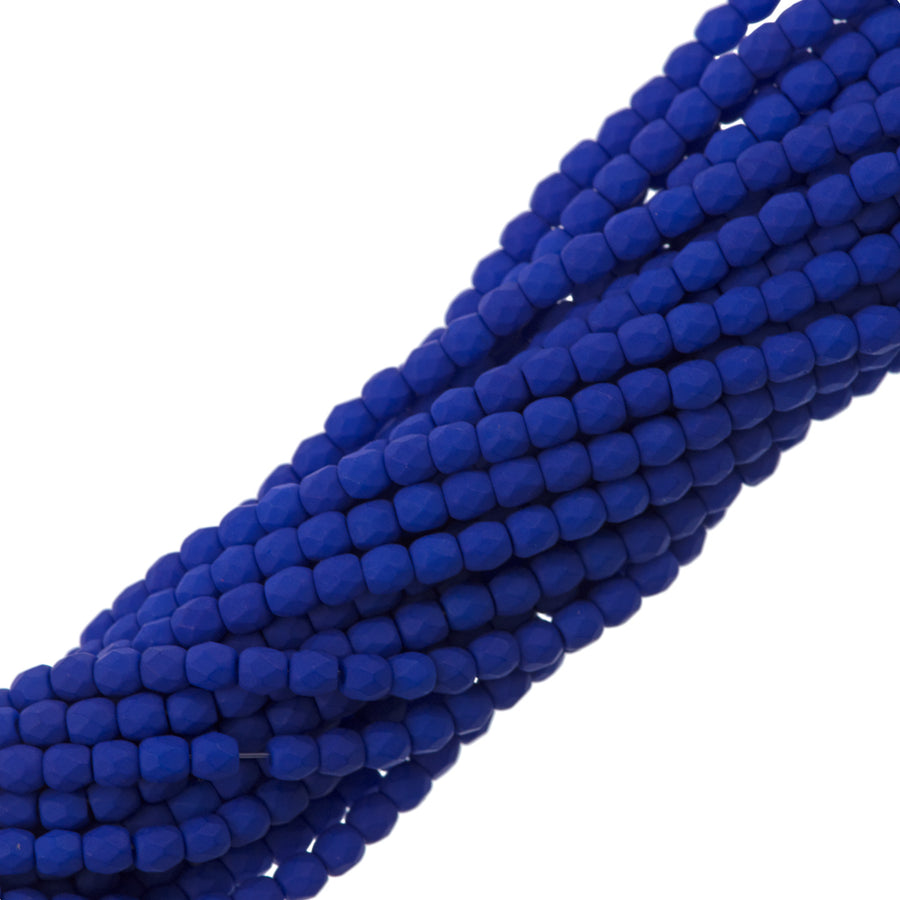 100 Czech Fire Polished 3mm Round Bead Neon Blue (25126) – Aura ...