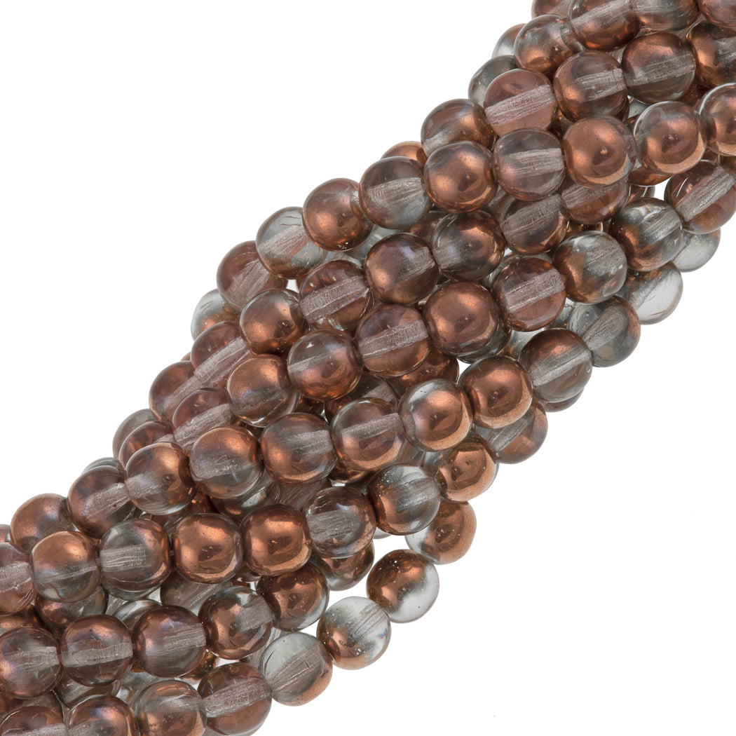 100 Czech 6mm Pressed Glass Round Beads Apollo Gold (27101) – Aura ...