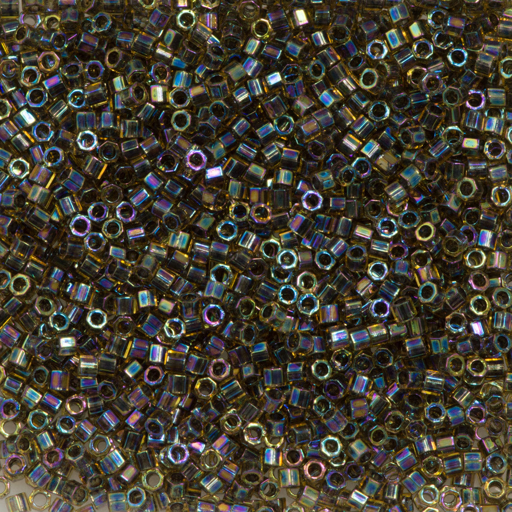Miyuki Hex Cut Delica Seed Bead 11/0 Amber Olive AB 7g Tube DBC89 ...