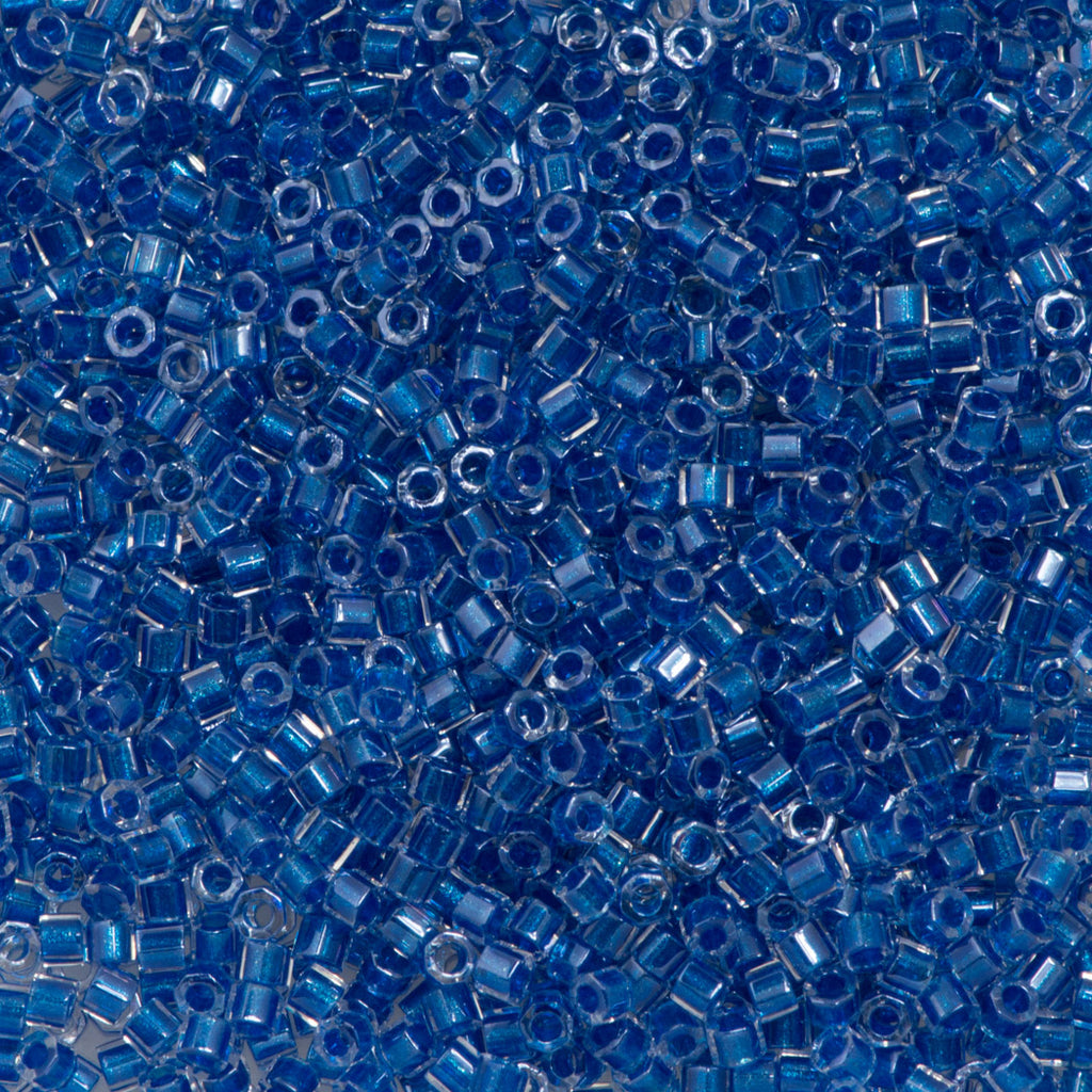 Miyuki Hex Cut Delica seed bead 11/0 Inside Color Lined Shimmering Blu ...