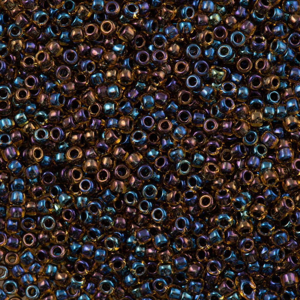 50g Toho Round Seed Bead 8/0 Inside Color Jonquil Jet Lined AB (245 ...