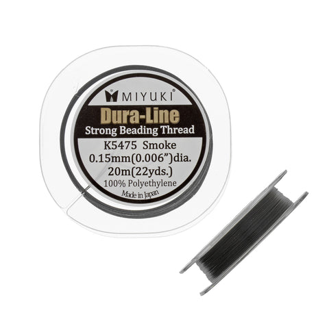 Miyuki DURA-LINE Smoke Grey .15mm beading thread 20 Meter | Aura ...