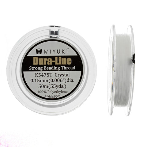 Miyuki DURA-LINE Crystal .15mm beading thread 50 Meter | Aura Crystals, LLC