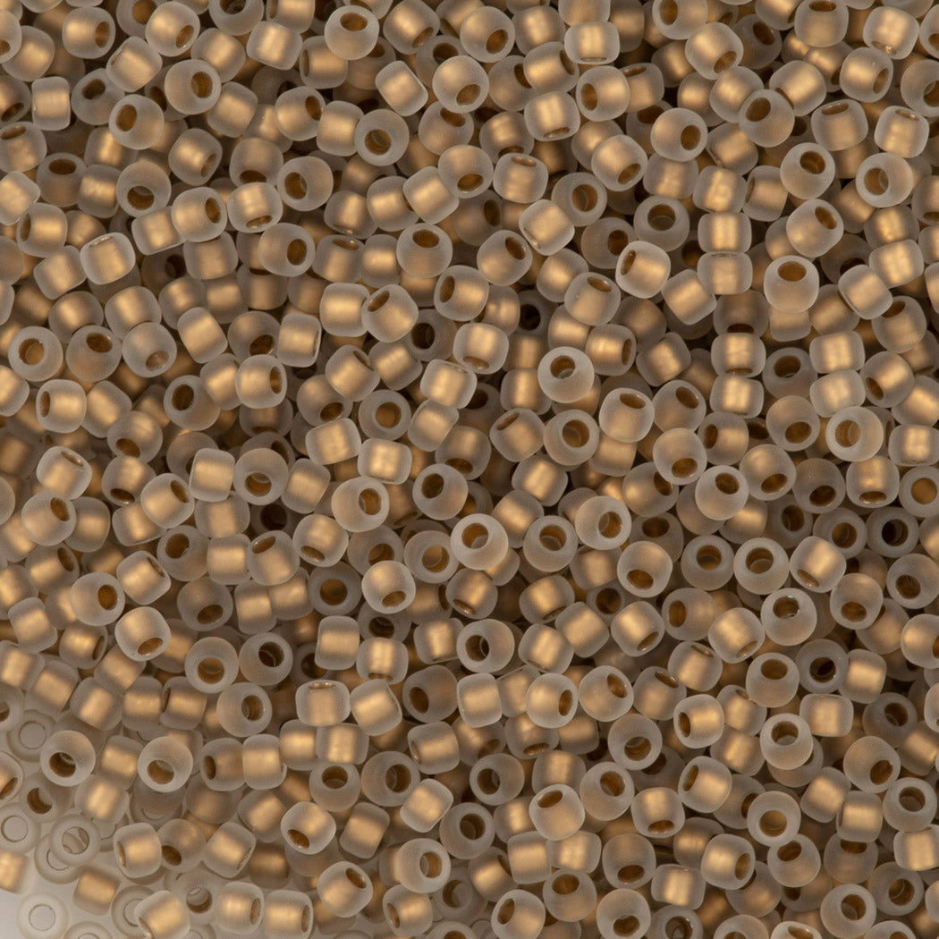 50g Toho Round Seed Bead 6/0 Gold Color Lined Matte Crystal (989F ...